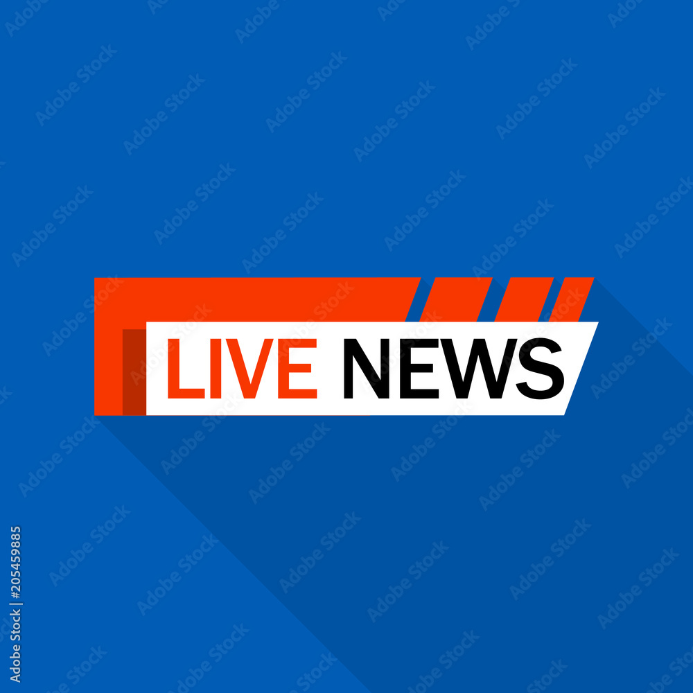 Live news logo. Flat illustration of live news vector logo for web ...