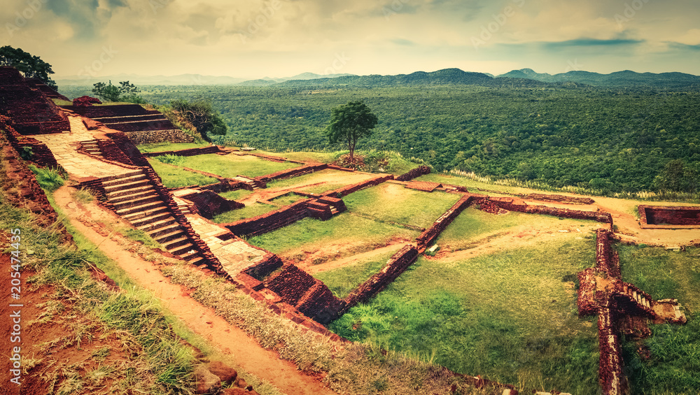 Sigiriya rock. Top view. Panorama Stock Photo | Adobe Stock