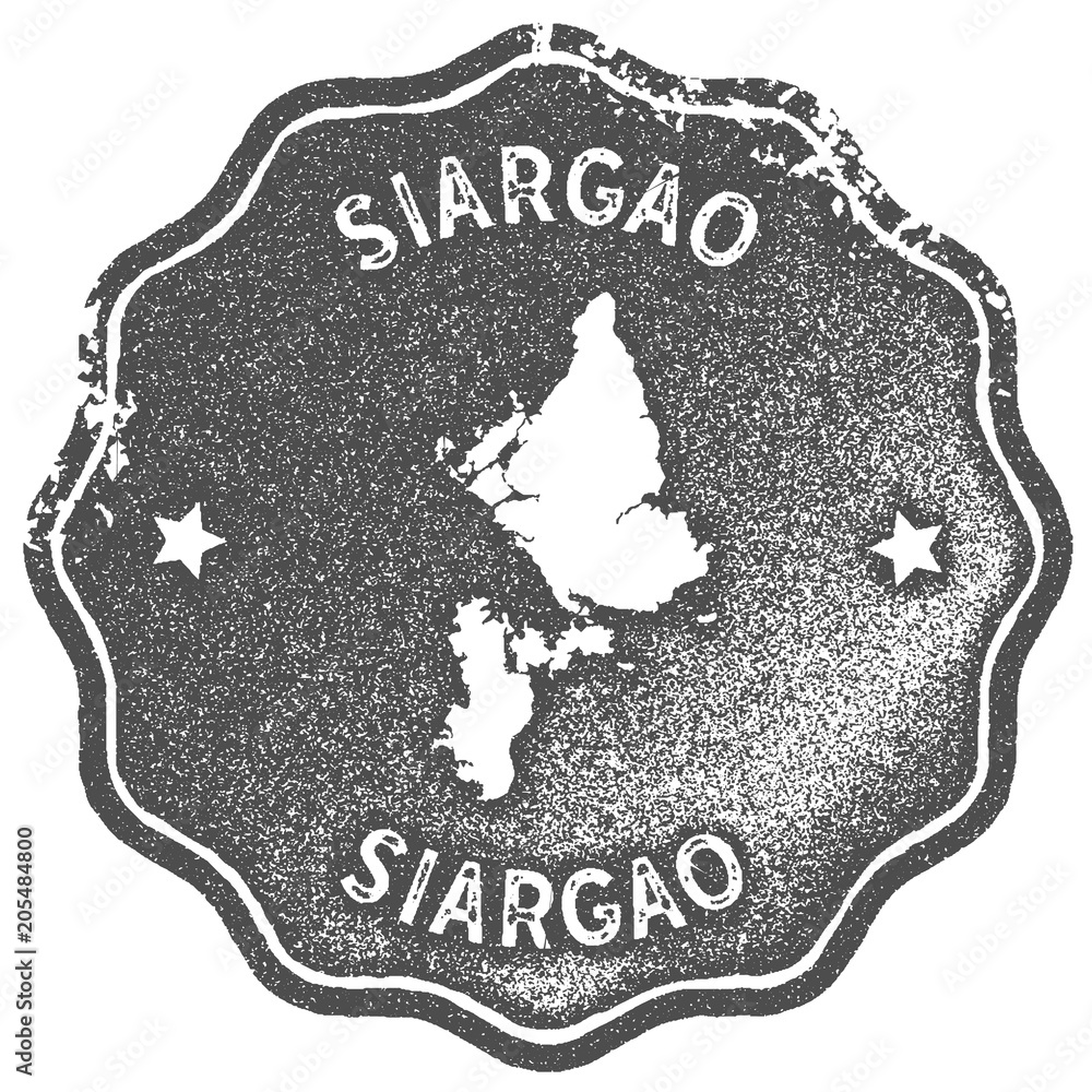 Siargao map vintage stamp. Retro style handmade label, badge or element ...