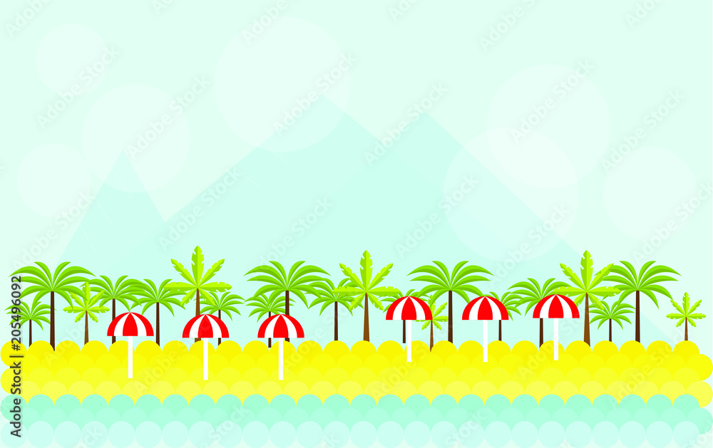 Summer vector illustration for site header, footer, web banner, flyer ...