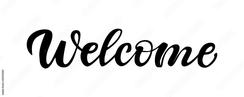 Lettering Welcome isolated on white background. Stock Vector | Adobe Stock