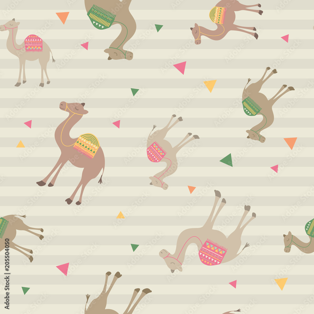 Abstract camel pattern with triangle in stripe. A playful, modern, and ...