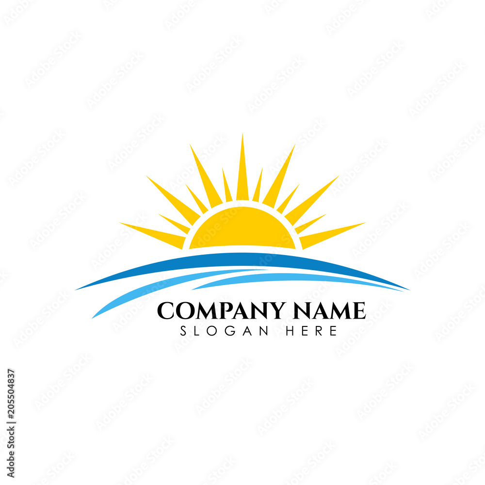 Sunrise sunshine logo template. Vector illustration Icon Logo Template ...