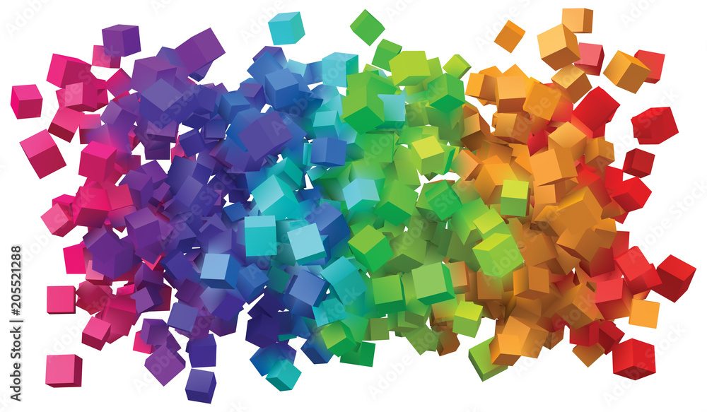 abstract design with colorful cubes. Stock Vector | Adobe Stock