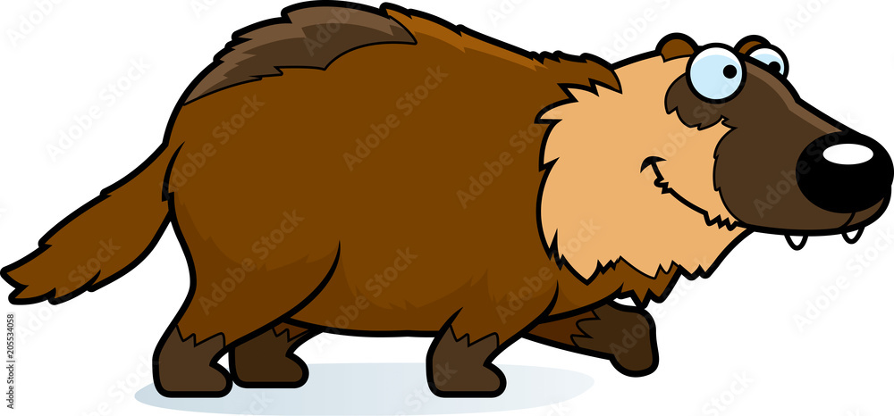 Cartoon Wolverine Walking Stock Vector | Adobe Stock