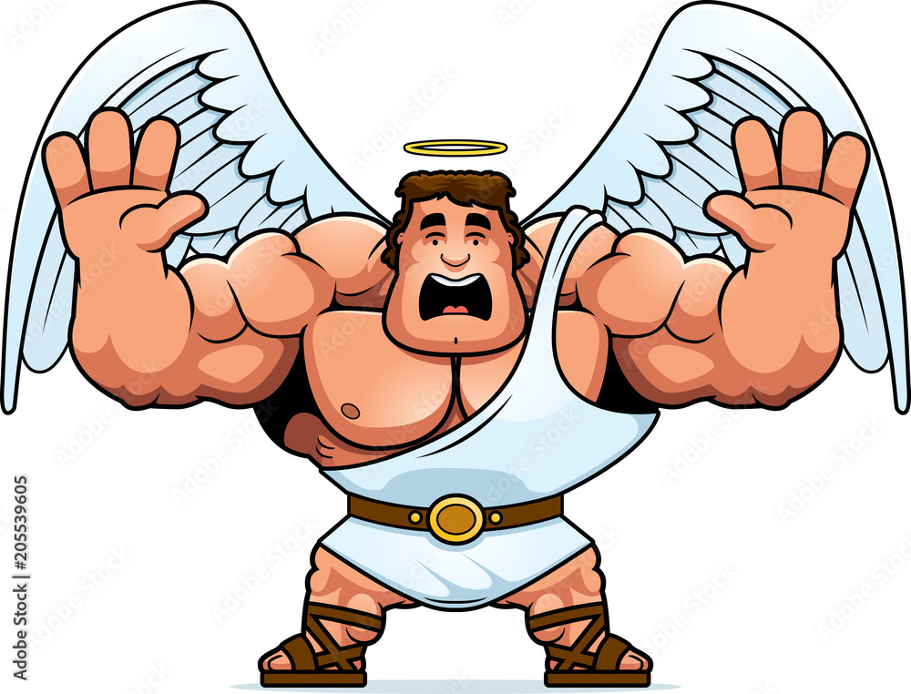 Cartoon Angel Scared Stock Vector | Adobe Stock