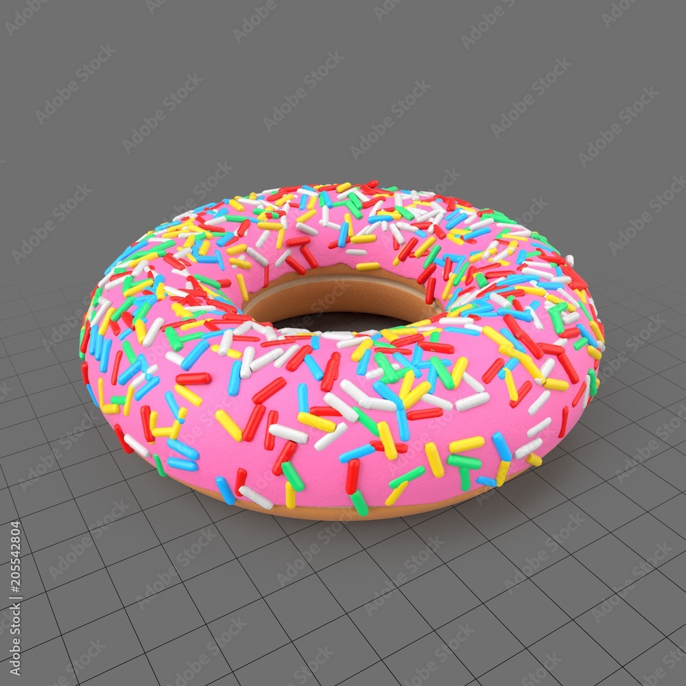 Stylized donut With sprinkles Stock 3D asset | Adobe Stock