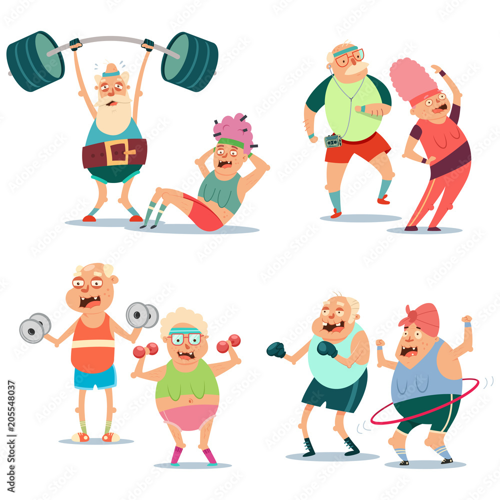 Senior Exercise Clip Art People