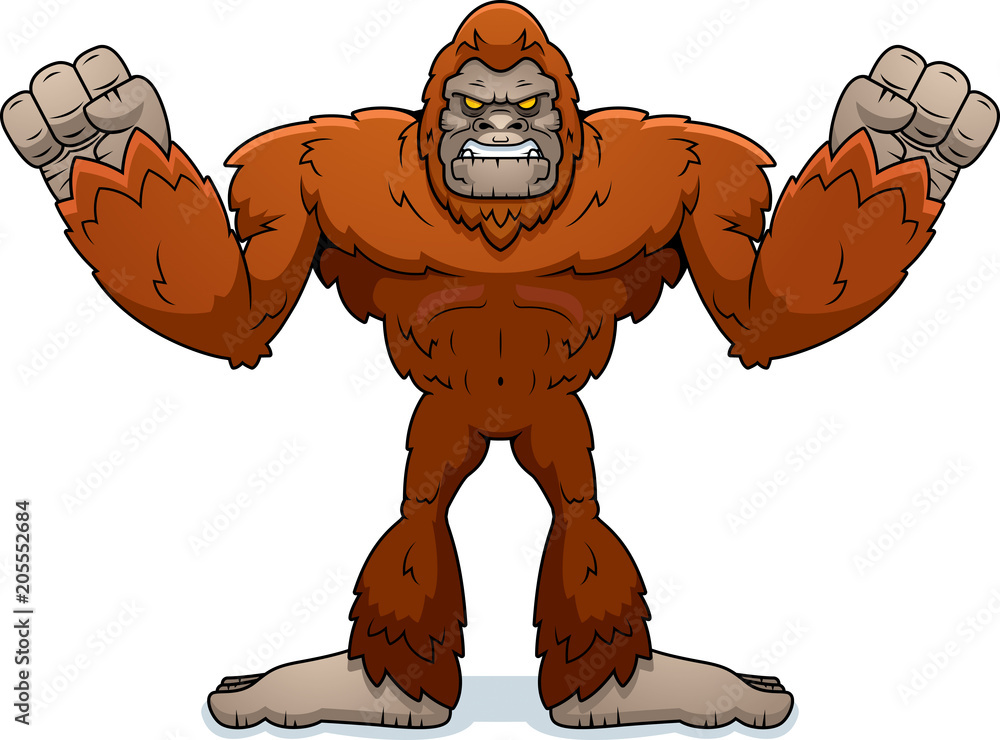 Cartoon Sasquatch Angry Stock Vector | Adobe Stock