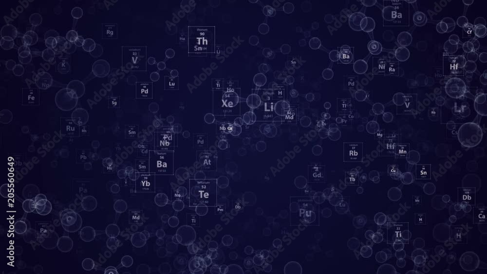 Looping molecule and periodic table intro.Chemistry science and ...