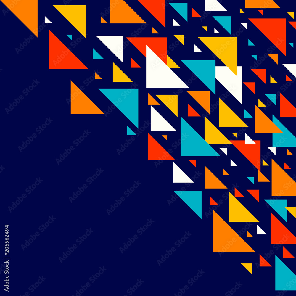 Abstract geometric background - multicolor triangles pattern. Vector ...