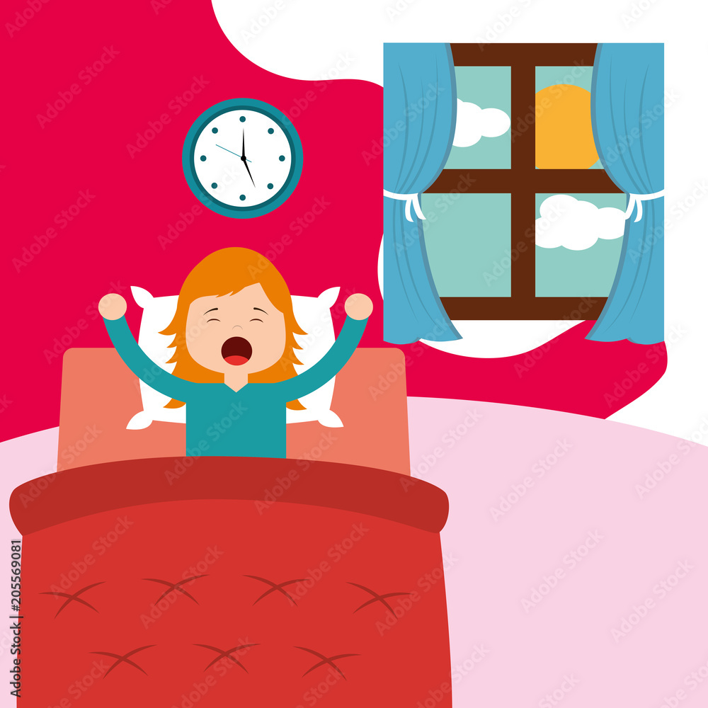 Girl Wake Up In The Morning Cartoon