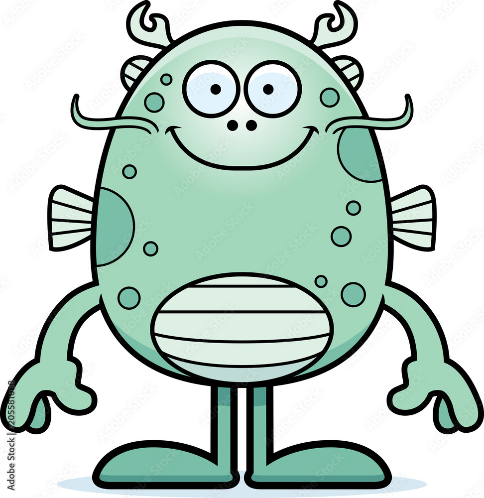 Cartoon Sea Monster Smiling Stock Vector | Adobe Stock