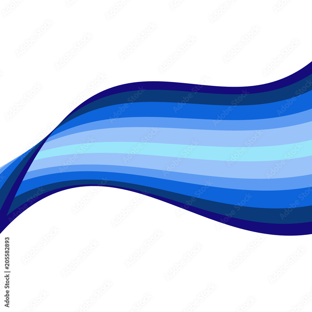 onda del mare stilizzata isolata su sfondo bianco Stock Illustration ...