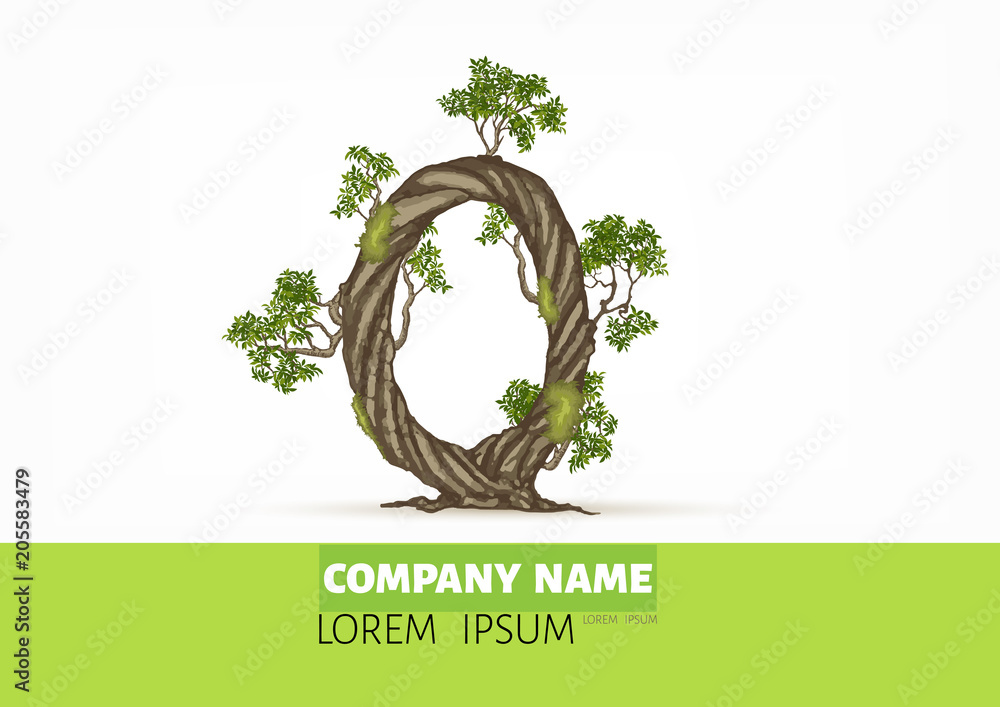 Tree font.Twisted tree in the shape of letter.Letter A B C vector ...