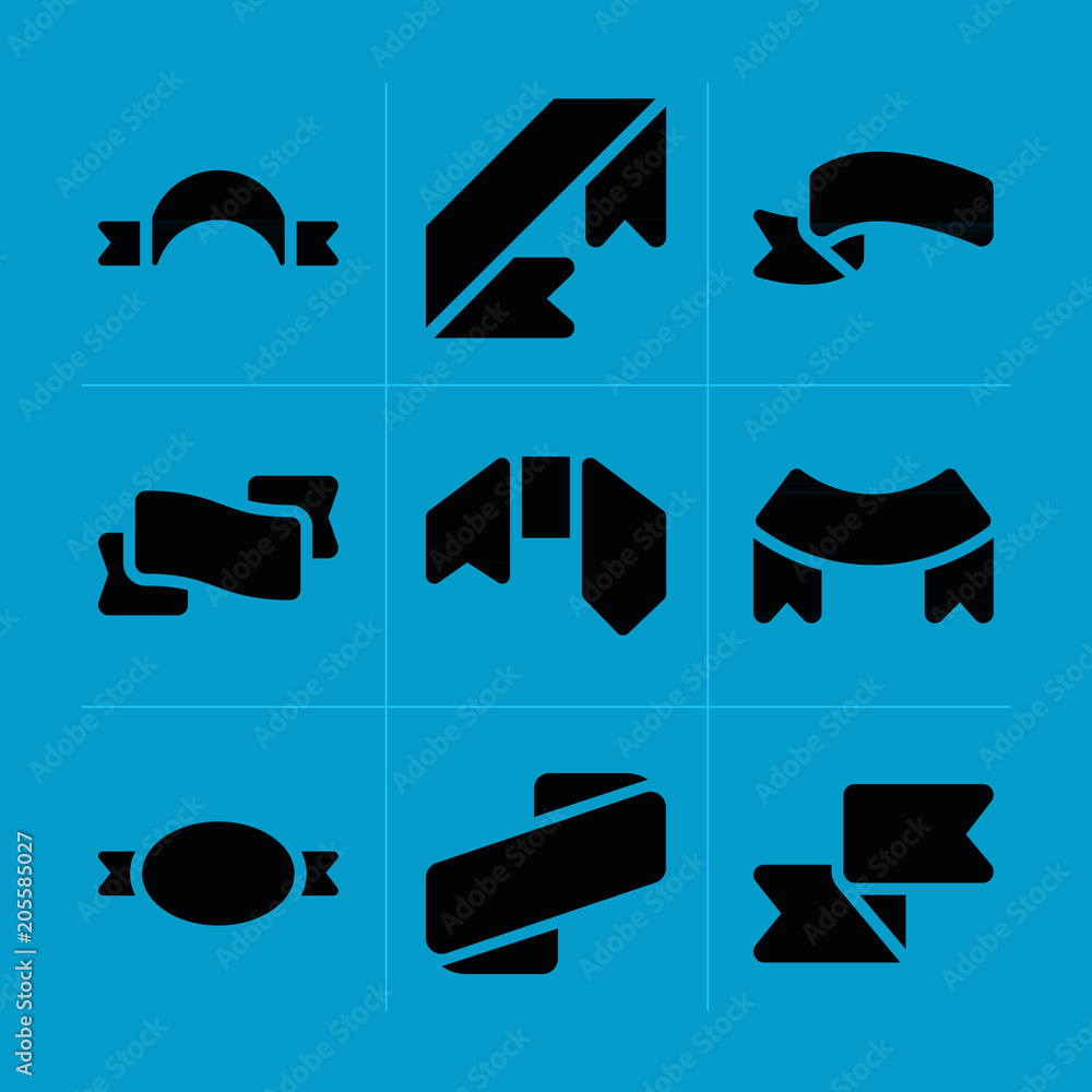 Filled tag 9 vector icons set. tag icon page symbol for your web site ...
