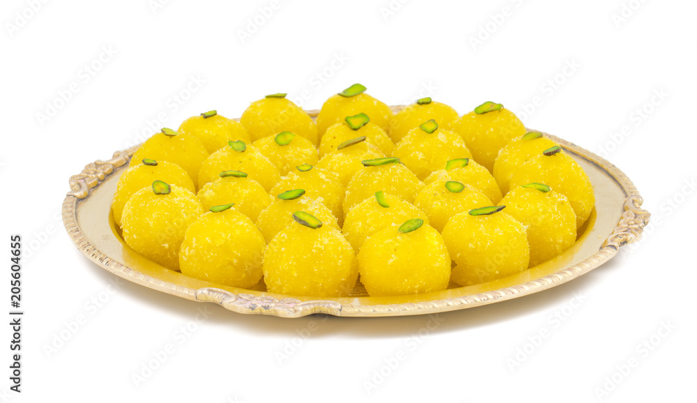 Indian Traditional Yellow Sweet Food Coconut Laddoo Also Know As ...
