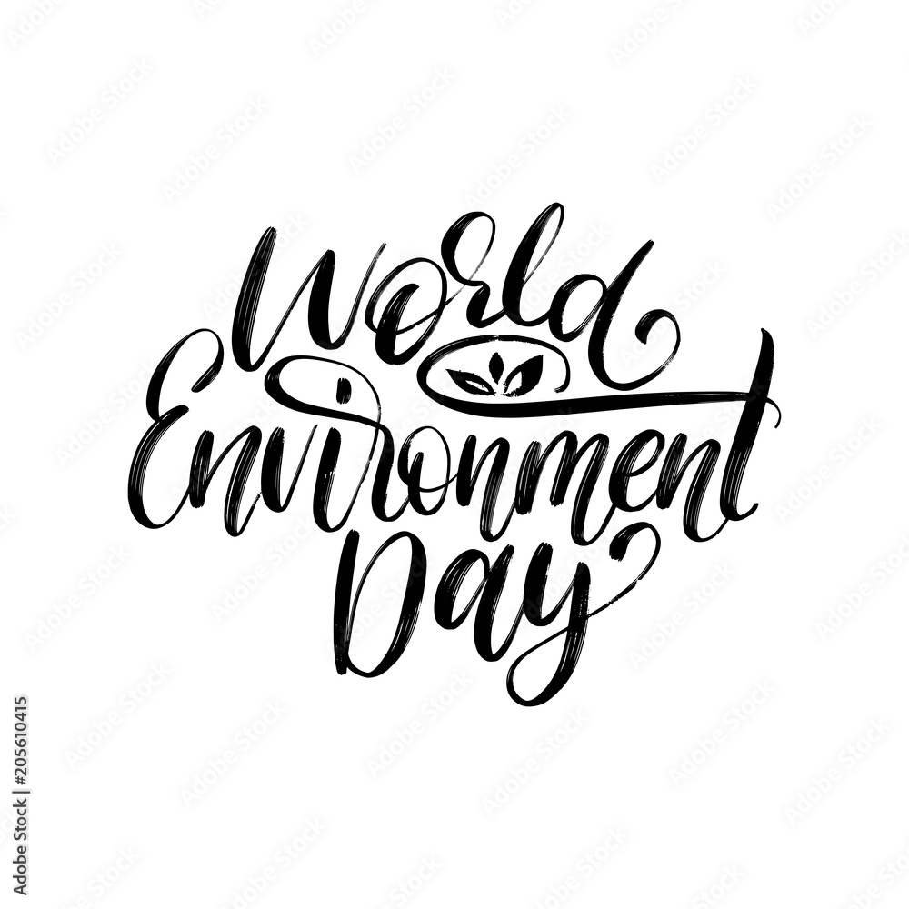 World environment day, hand lettering for cards,posters etc. Vector ...