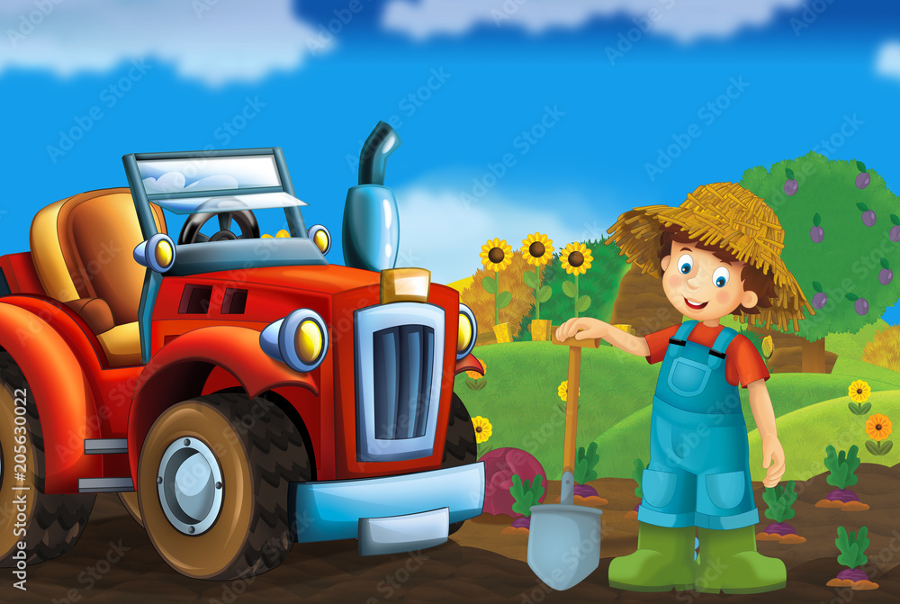 Cartoon Farmer Boy