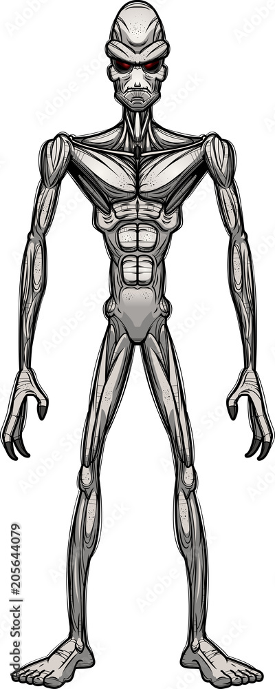 Evil Cartoon Alien Stock Vector | Adobe Stock