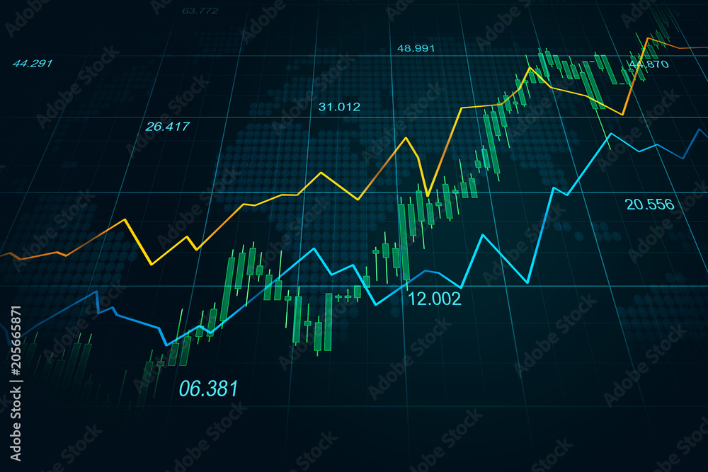 Stock market or forex trading graph in graphic concept suitable for ...