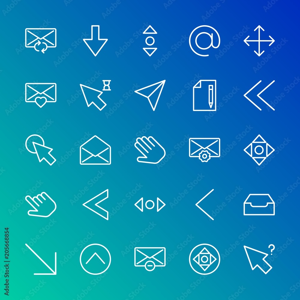 Modern Simple Set of arrows, cursors, email Vector outline Icons. Contains such Icons as remove ...