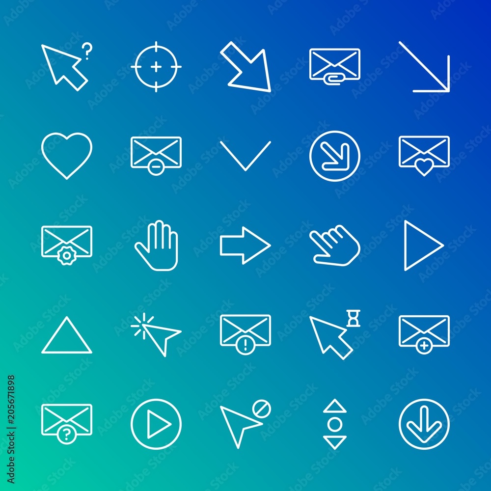 Modern Simple Set of arrows, cursors, email Vector outline Icons ...
