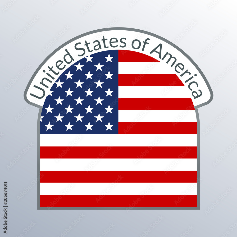 US flag badge. American flag emblem or logo. United States of America ...