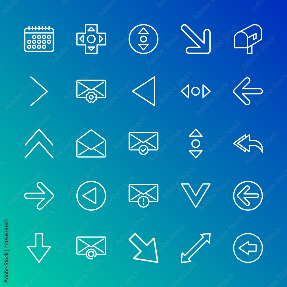 Modern Simple Set of arrows, cursors, email Vector outline Icons ...