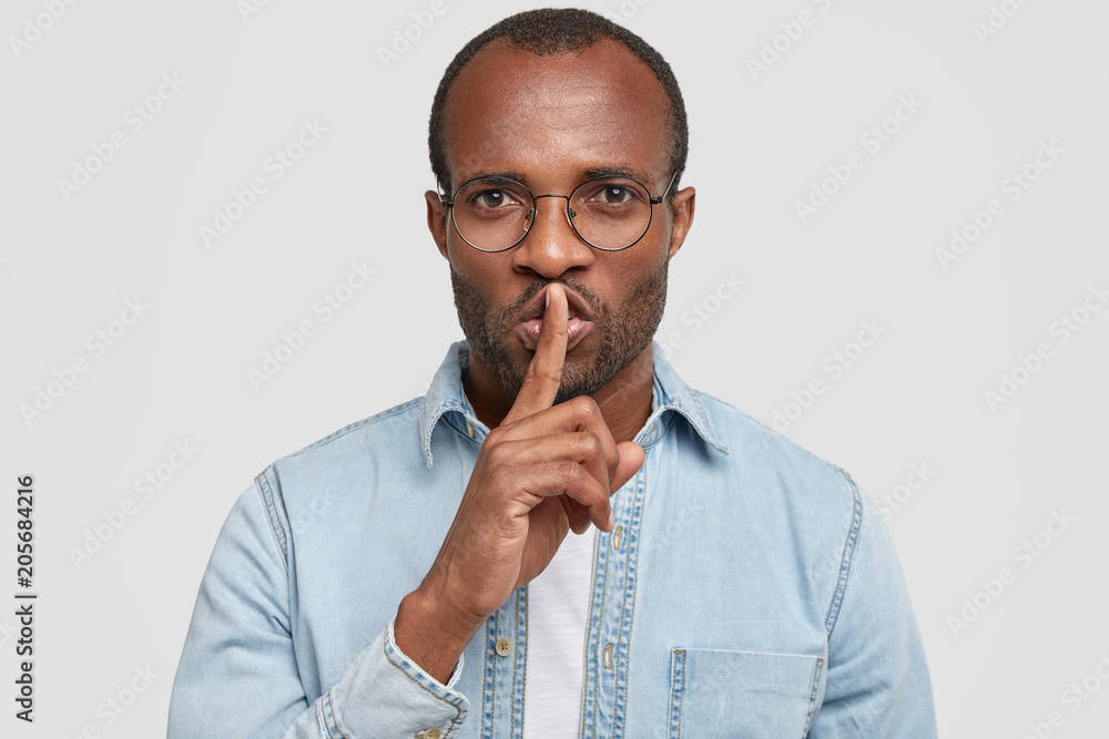 Finger Over Mouth Keep Quiet