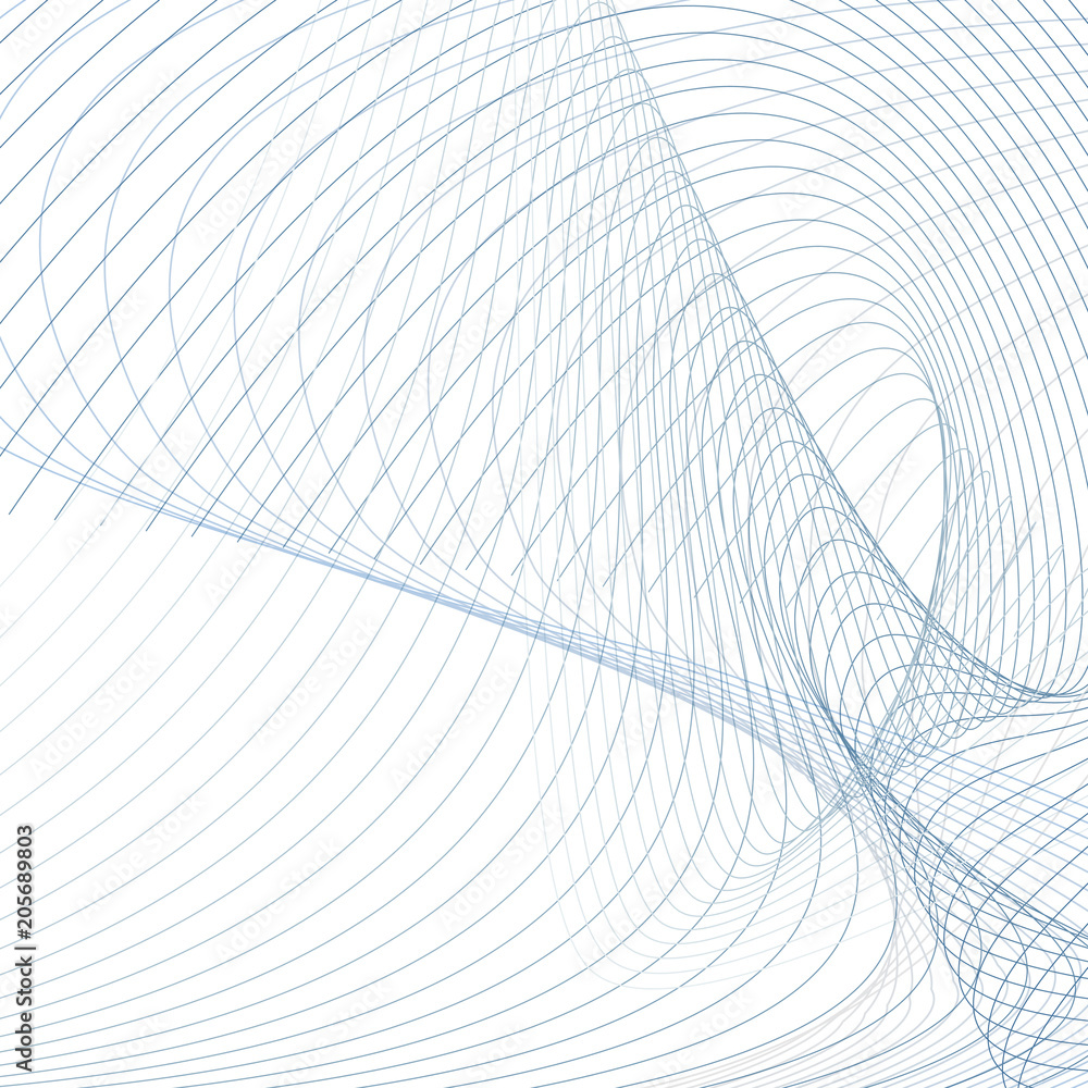 Scientific background. Abstract waves. Line art futuristic design, wavy ...