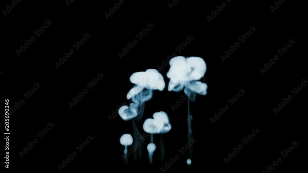 3d render of smoke in slow motion isolated on black background with ...
