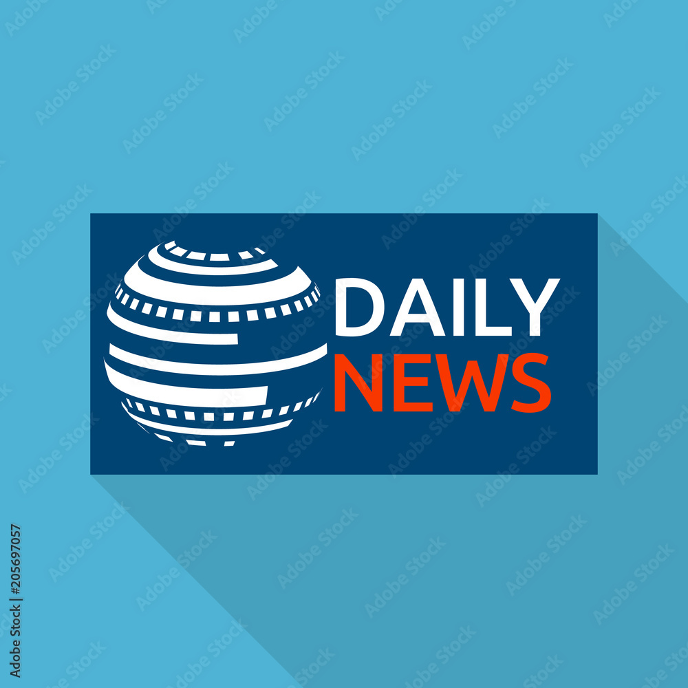 Global daily news logo. Flat illustration of global daily news vector ...