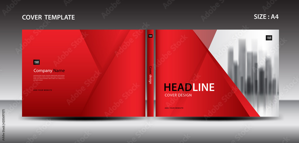 Red Cover design template for magazine, ads, presentation, annual ...