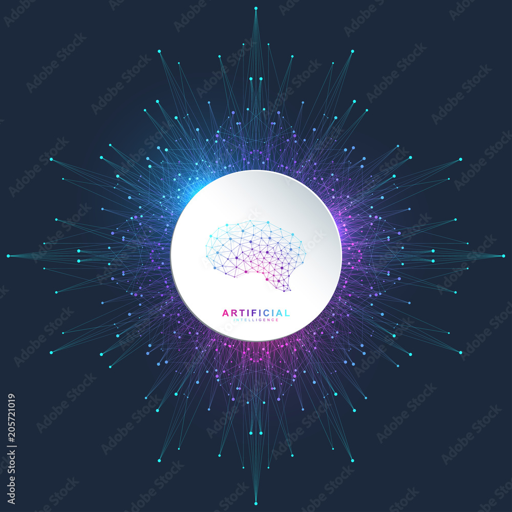 Artificial Intelligence and Machine Learning Concept. Vector symbol AI ...