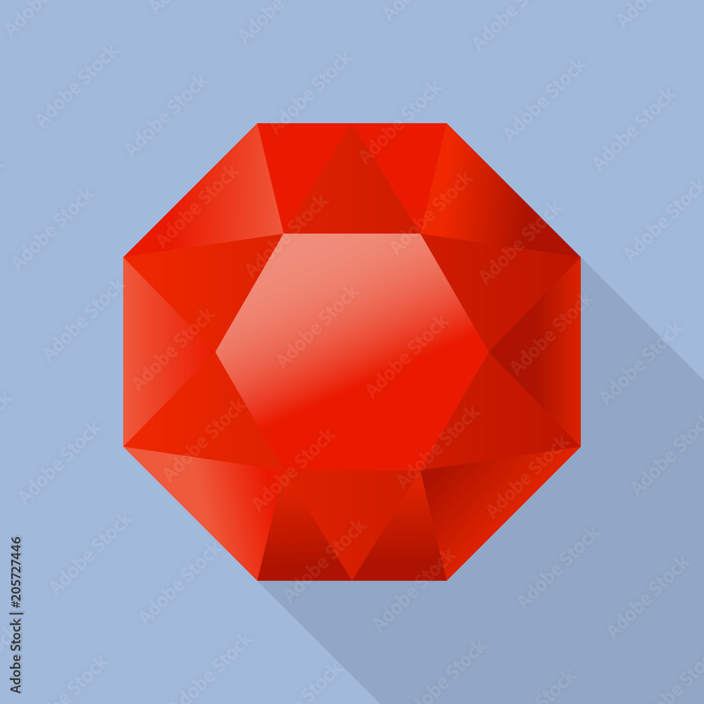 Shiny garnet icon. Flat illustration of shiny garnet vector icon for web design Stock Vector ...