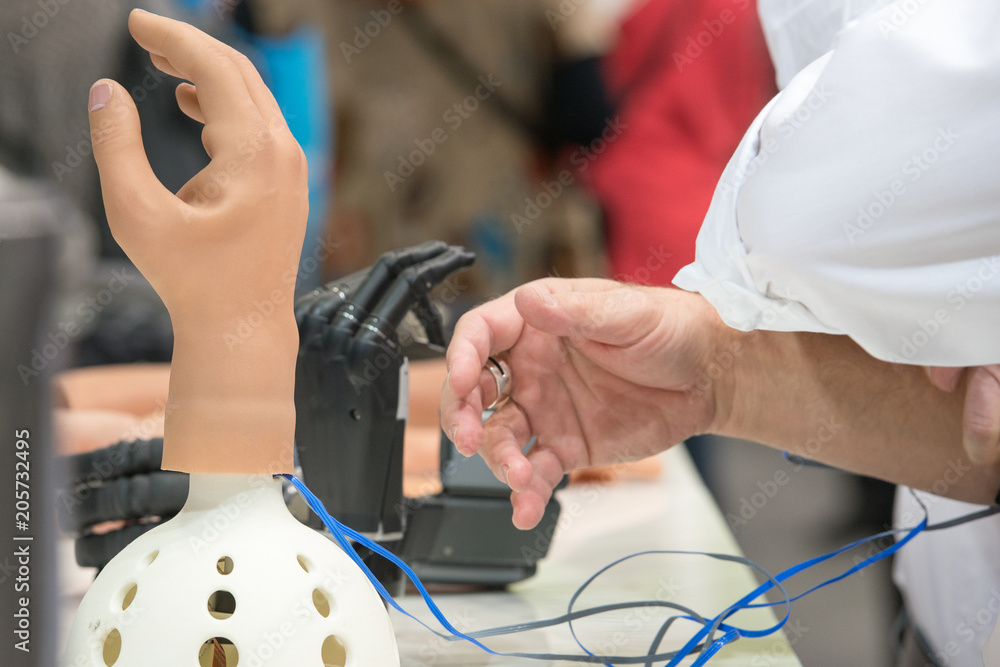 Prosthetic arm on a table Stock Photo | Adobe Stock