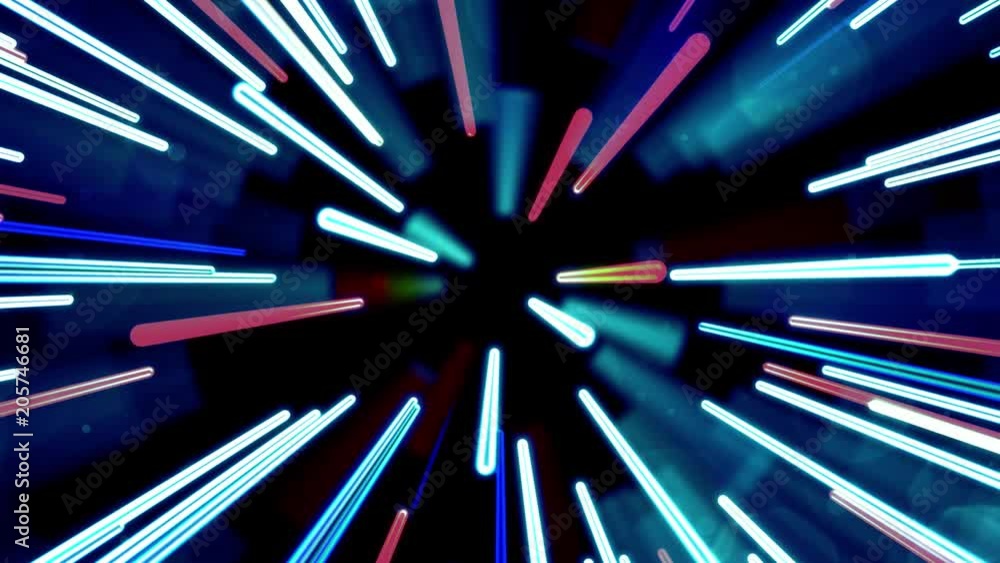 Neon tubes lights intro background flashing blinking turning on 4k ...