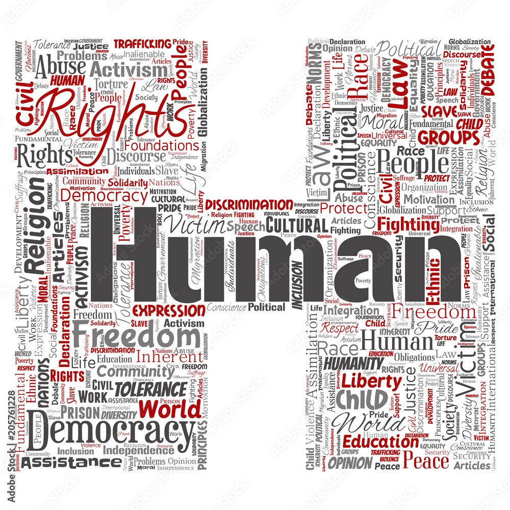 Vector conceptual human rights political freedom, democracy letter font ...