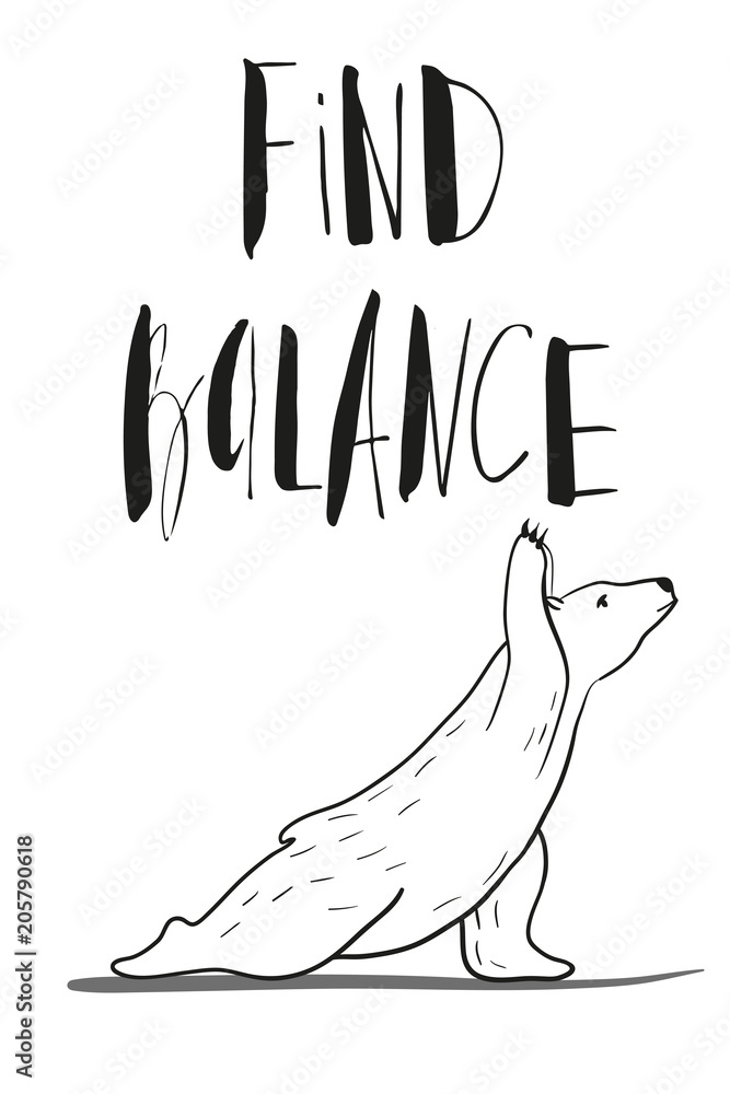 funny yoga with polar bear, fitness white bears, yoga poses, Surya ...