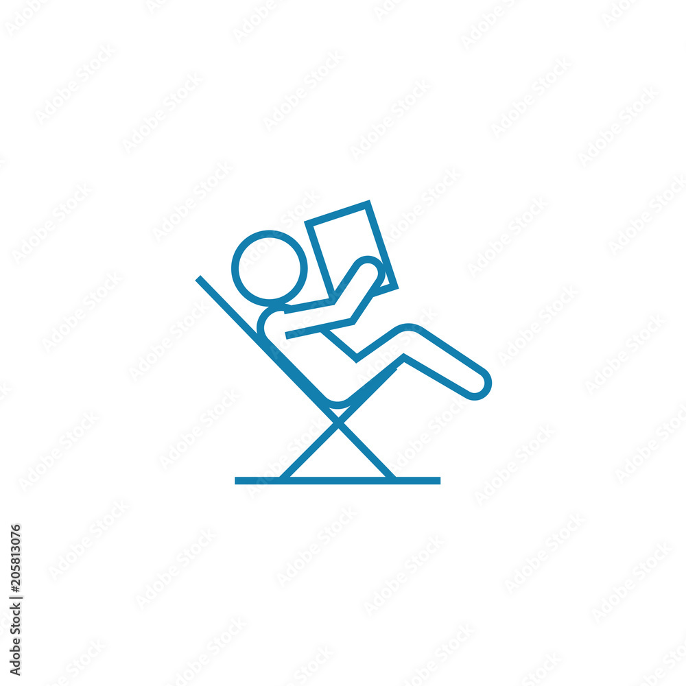 Passive rest line icon, vector illustration. Passive rest linear ...