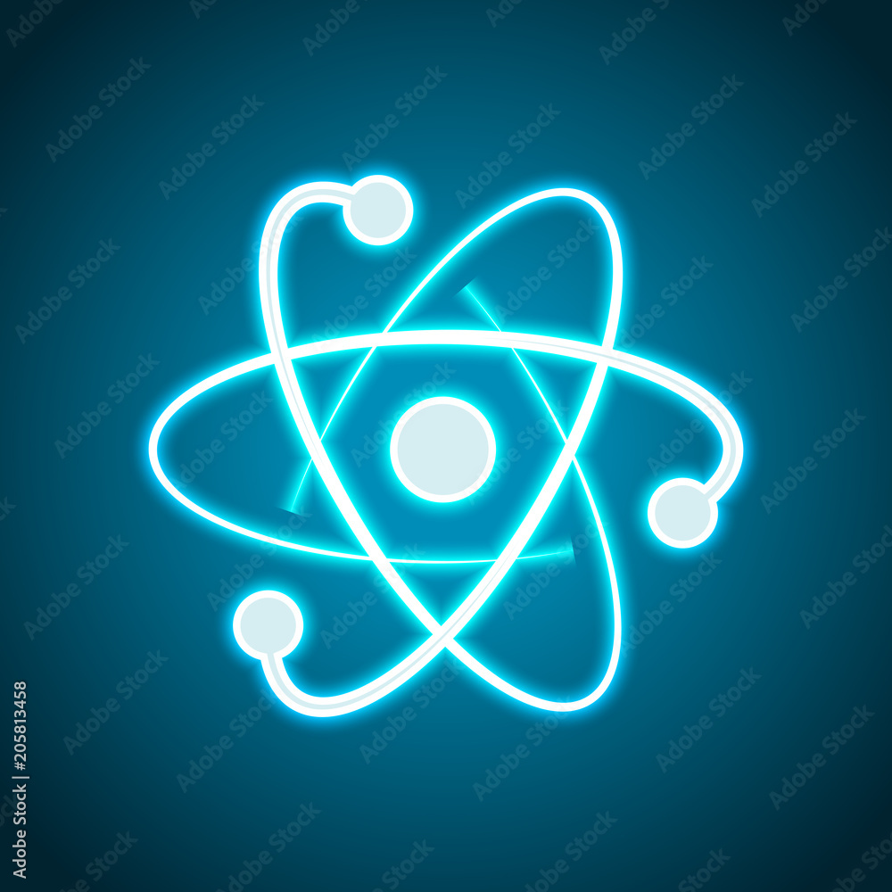 Neon Green Atomic Symbol