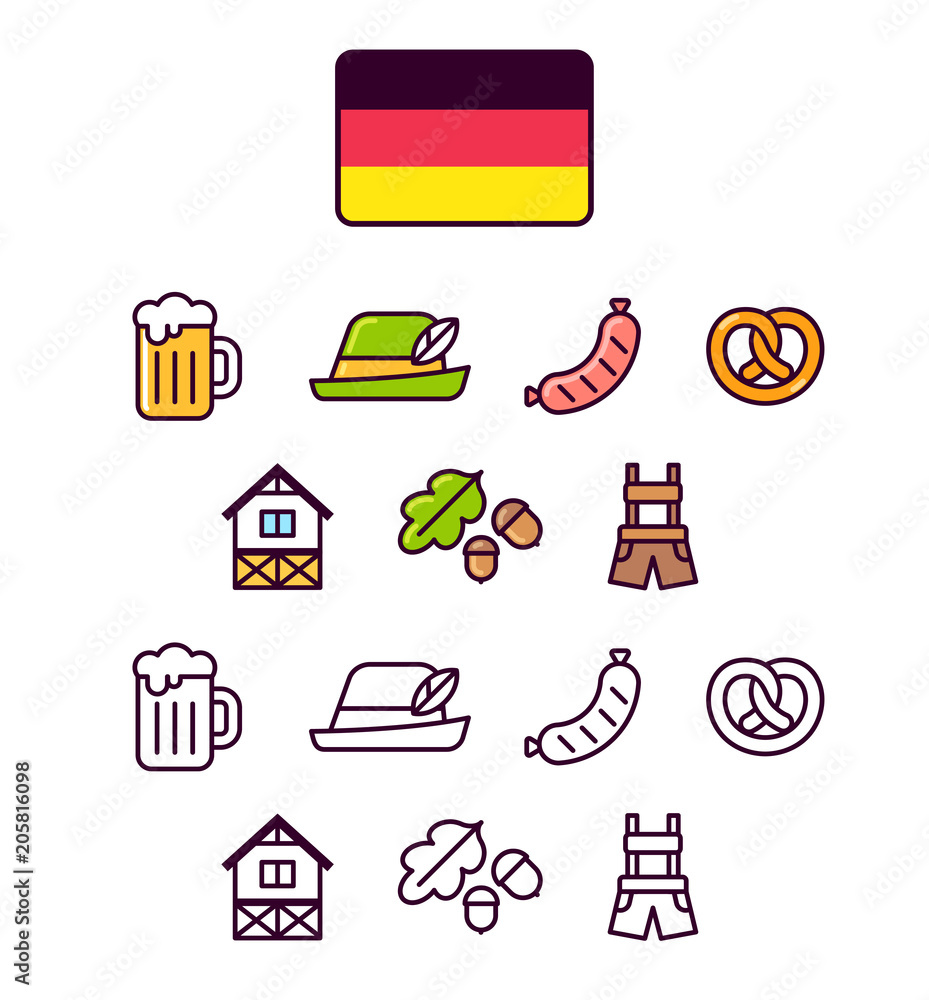 Germany icons set Stock Vector | Adobe Stock