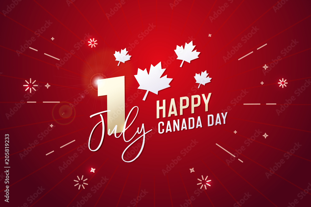 Happy Canada Day, first of july. Vector background illustration ...