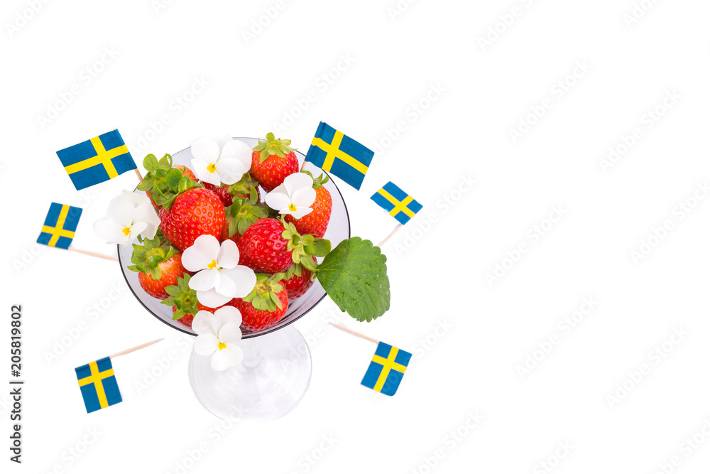 Strawberries belong to Swedish traditional Midsommar food Stock Photo ...