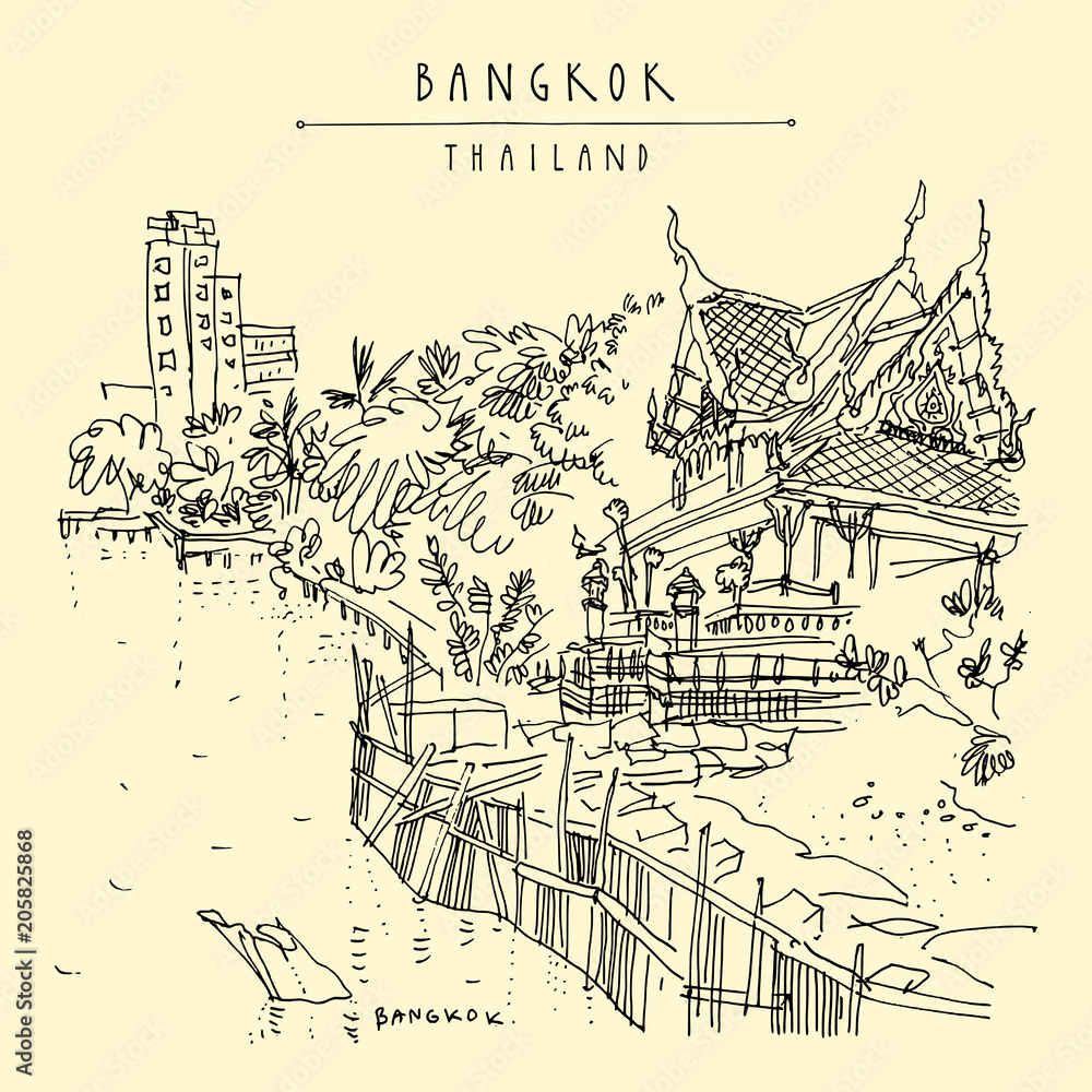 Bangkok, Thailand. Bangkok, Thailand. Chao Phraya river Khaosan ...