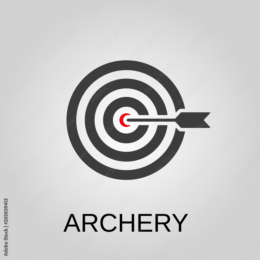 Archery icon. Archery symbol. Flat design. Stock - Vector illustration ...