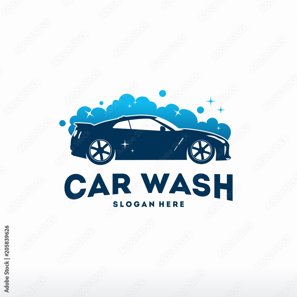Car Wash logo designs concept vector, Automotive Cleaning logo template ...