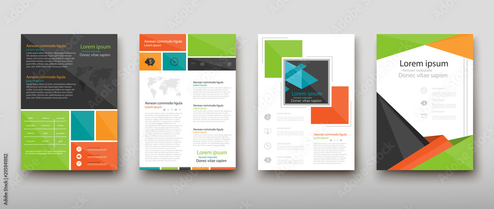 Leaflet cover presentation abstract geometric background, layout in A4 ...