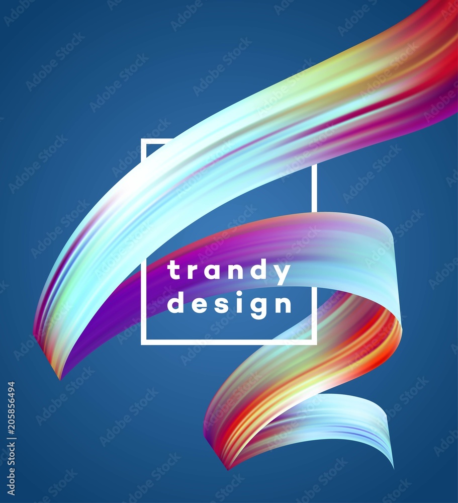 Modern colorful flow poster. Wave Liquid shape in blue color background ...